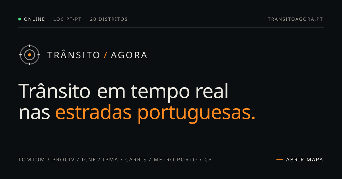 Trânsito Agora | Trânsito em tempo real nas estradas portuguesas